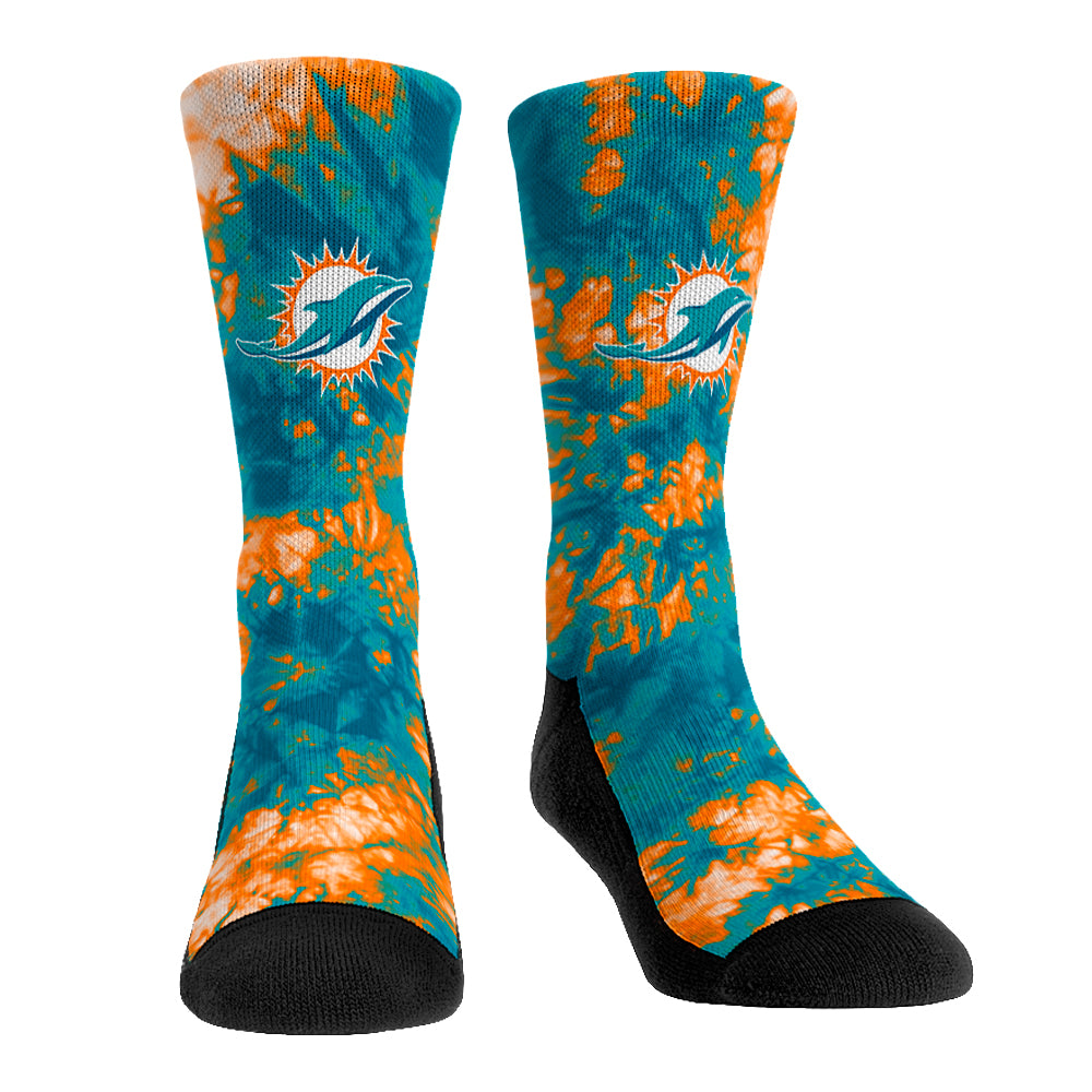 Miami Dolphins Socks - Team Tie Dye Socks - NFL Socks - Rock 'Em Socks