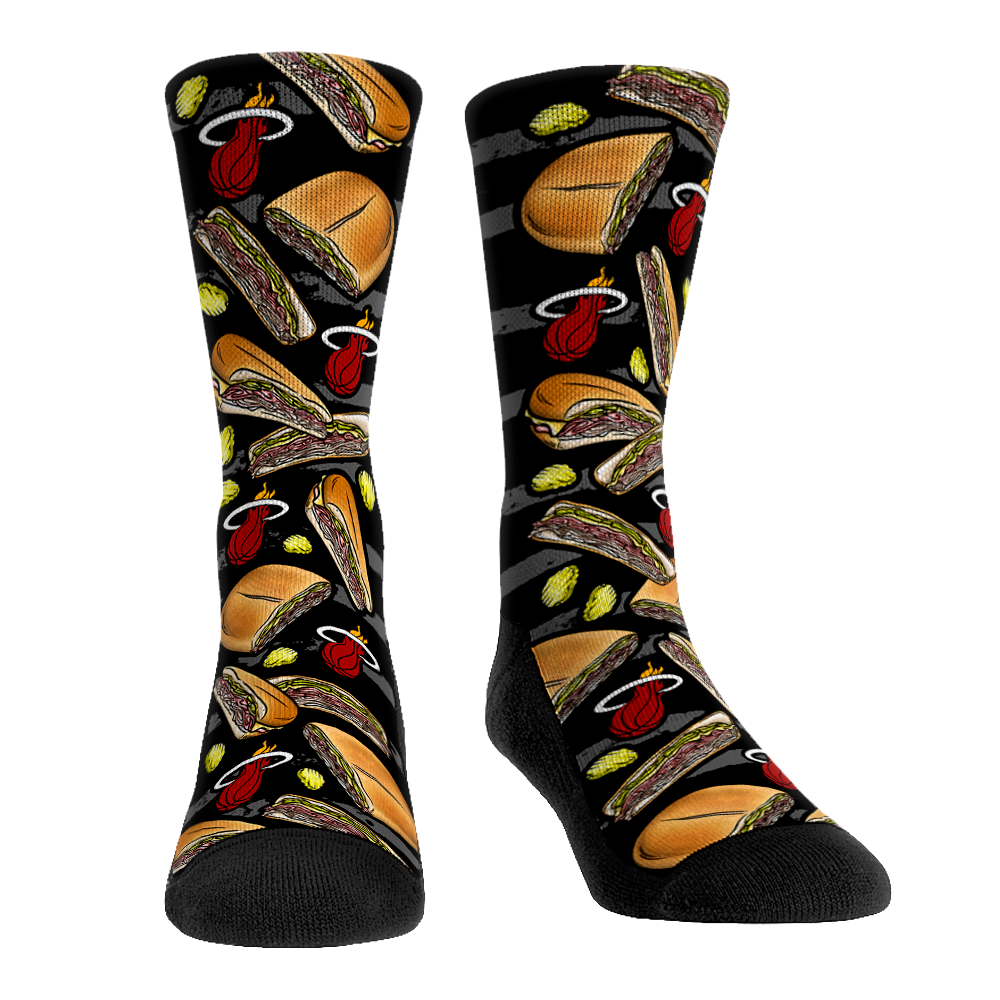 Miami Heat Socks - Cuban Sandwich Socks - NBA Socks - Rock 'Em Socks