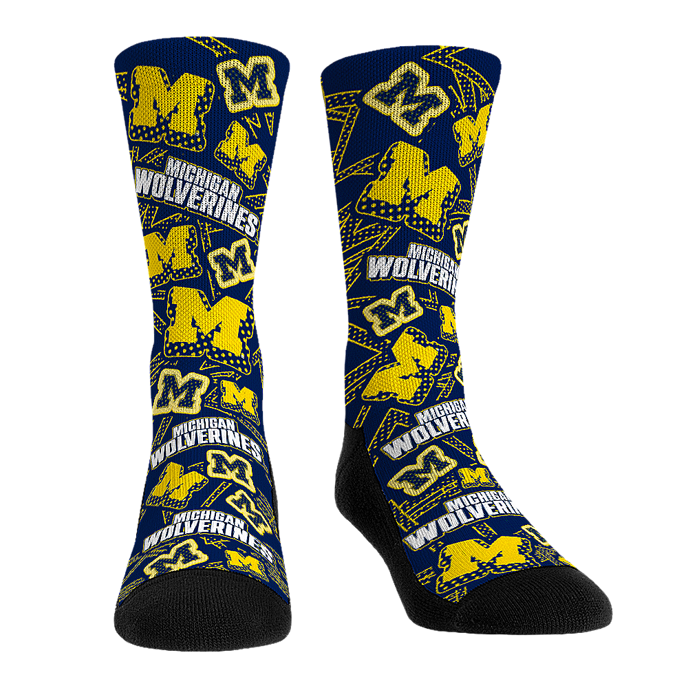 Michigan Wolverines Socks - Microdot All-Over - Rock 'Em Socks