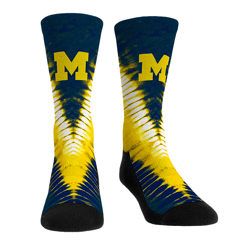 Michigan Wolverines Socks - V Shape Tie Dye - Rock 'Em Socks