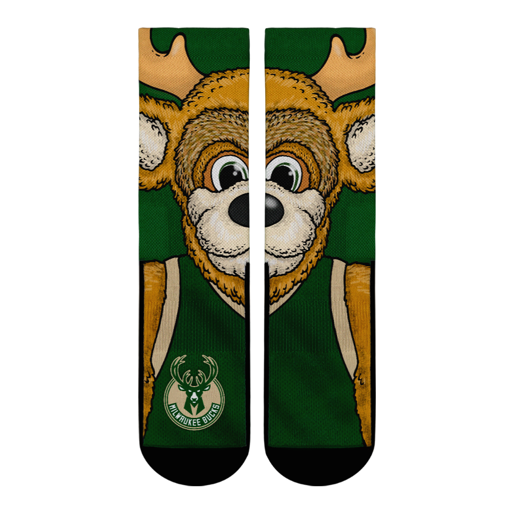 Milwaukee Bucks Socks - Split Face Mascot Socks - NBA Socks - Rock 'Em ...