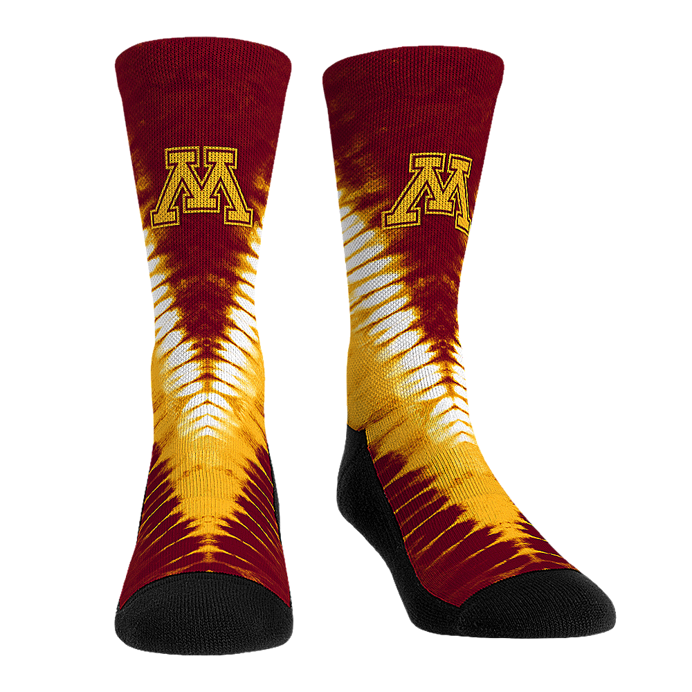 Minnesota Gophers Socks - V Shape Tie Dye - Rock 'Em Socks