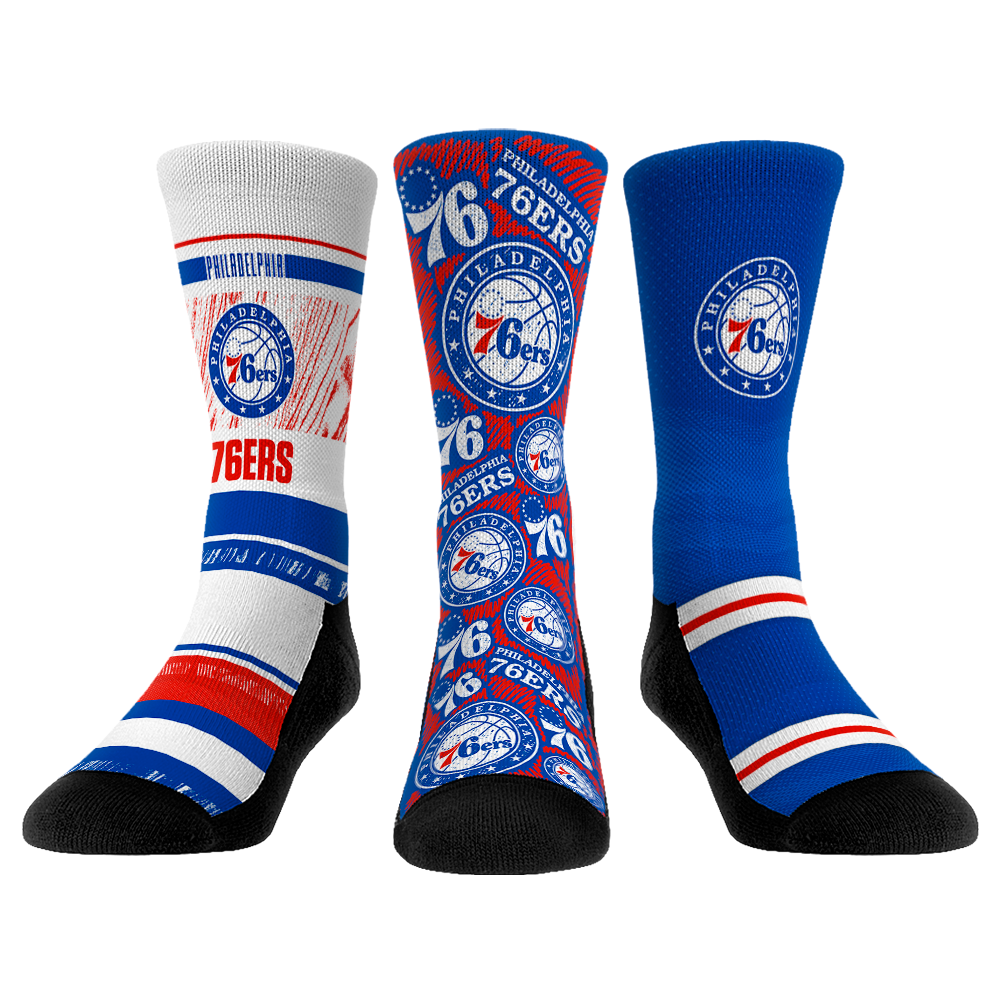 Philadelphia 76ers Socks - 3-Pack - NBA Socks - Rock 'Em Socks