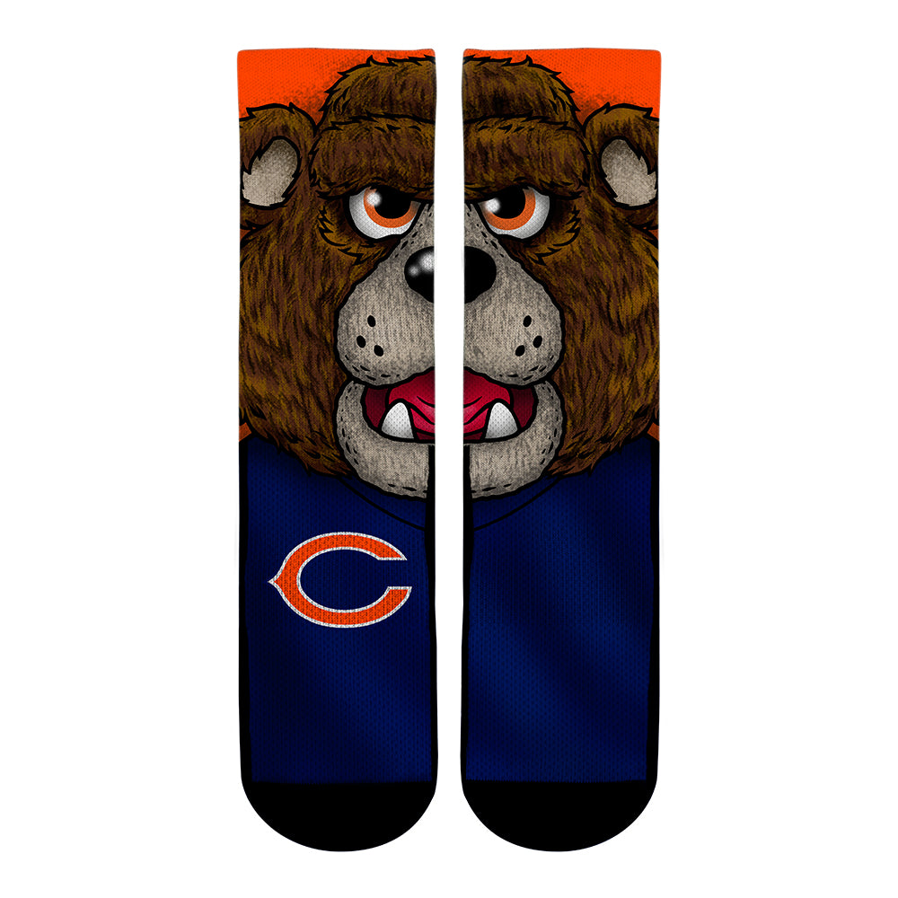 Chicago Bears - Split Face Mascot - NFL Socks - Rock 'Em Socks