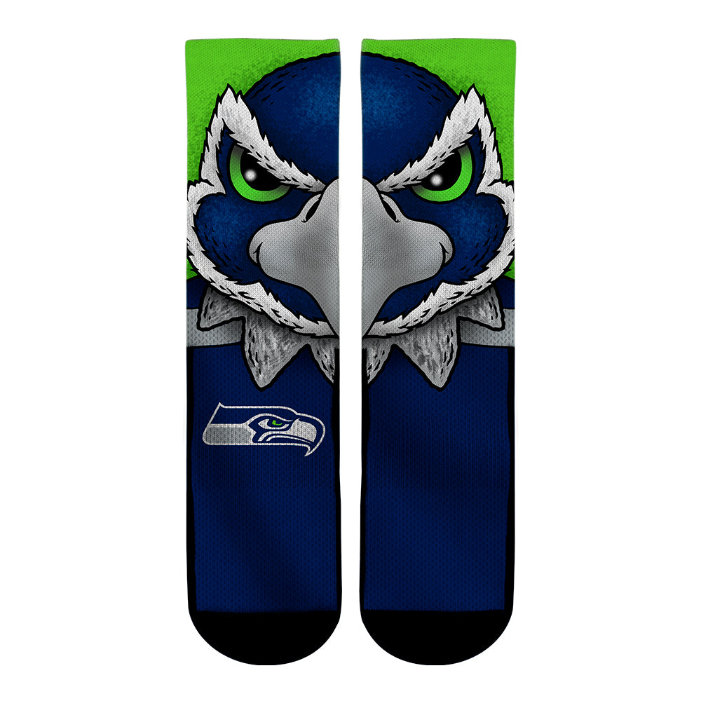 Seattle Seahawks - Split Face Mascot - NFL Socks - Rock 'Em Socks