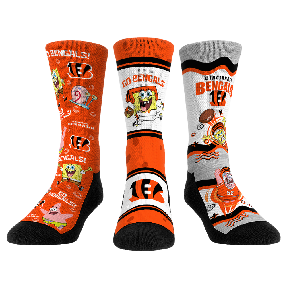 Cincinnati Bengals - SpongeBob SquarePants Socks - Heather - Rock 'Em Socks