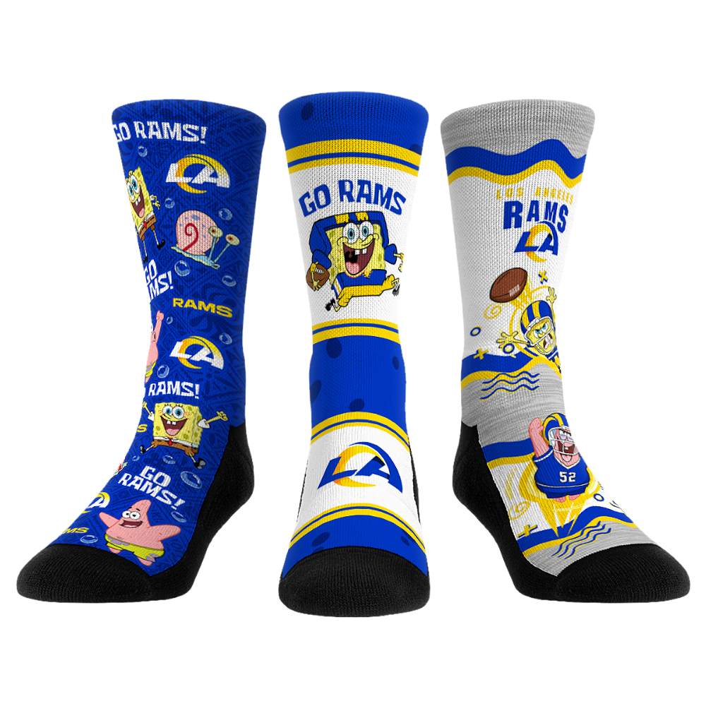 Los Angeles Rams - SpongeBob SquarePants Socks - Heather - Rock 'Em Socks