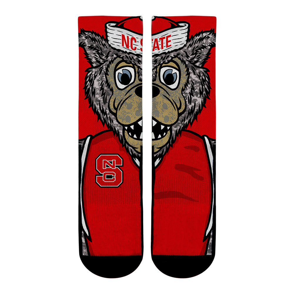 NC State Wolfpack Socks - Rock 'Em Socks - Mr. Wuf Mascot Crew