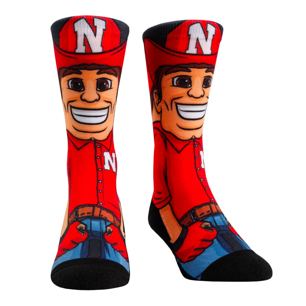 Nebraska Huskers Socks - Rock 'Em Socks - HyperOptic Mascot Crew