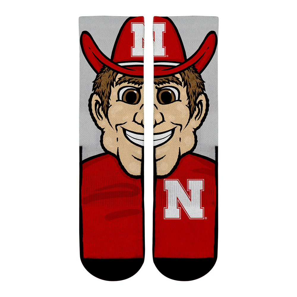 Nebraska Huskers Socks - Rock 'Em Socks - Herbie Husker Mascot Crew