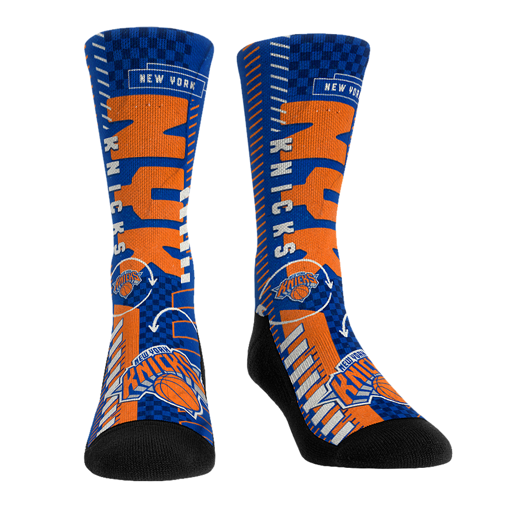 New York Knicks Socks - Distressed Geometric - NBA Socks - Rock 'Em Socks