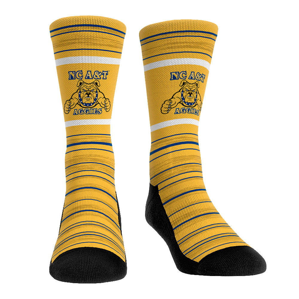 North Carolina A&T State Aggies Socks - Classic Lines - Rock 'Em Socks