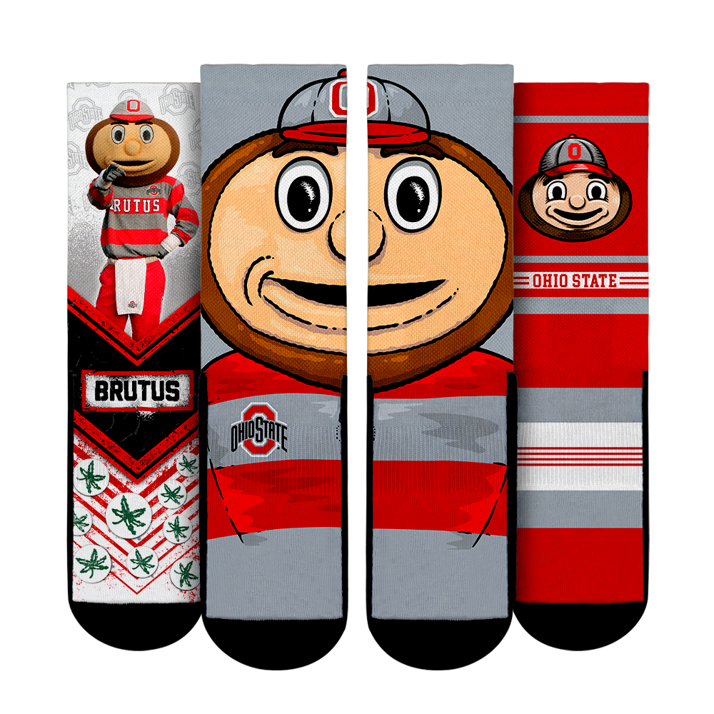 Ohio State Buckeyes Socks - Mascot 3-Pack - Rock 'Em Socks - NCAA