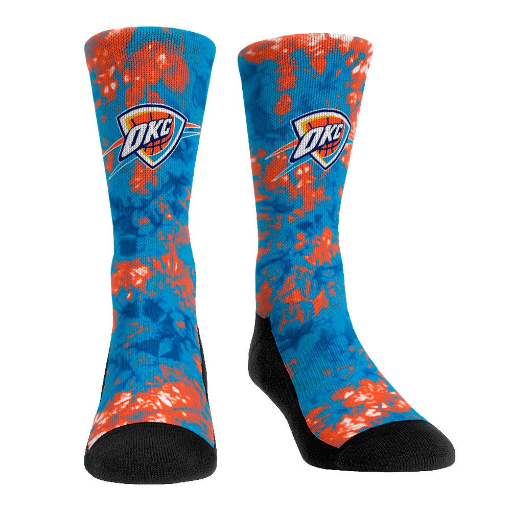 Oklahoma City Thunder Socks - Team Tie Dye Socks - NBA Socks - Rock 'Em ...