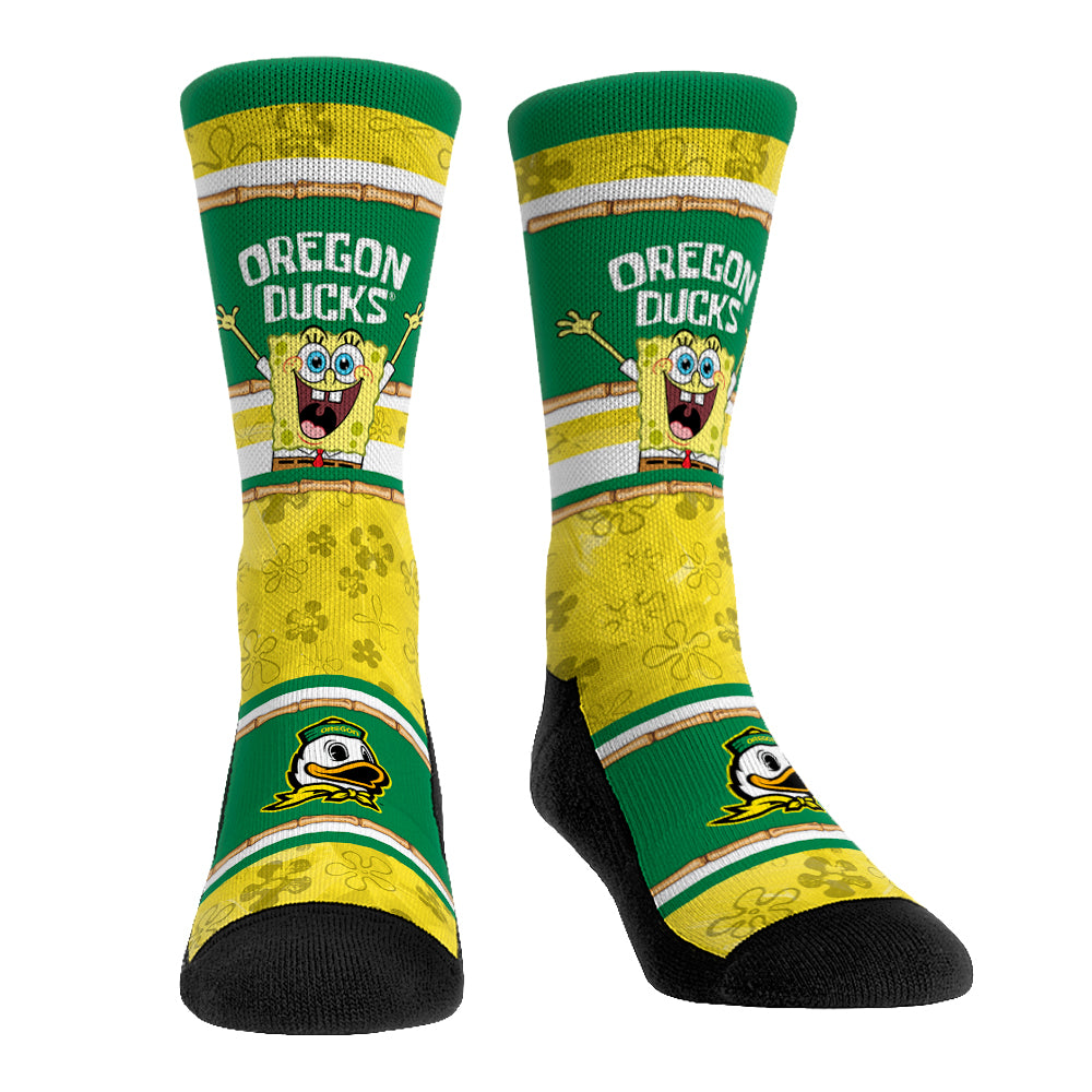 Oregon Ducks Socks - SpongeBob SquarePants Tiki Stripe - Rock 'Em Socks