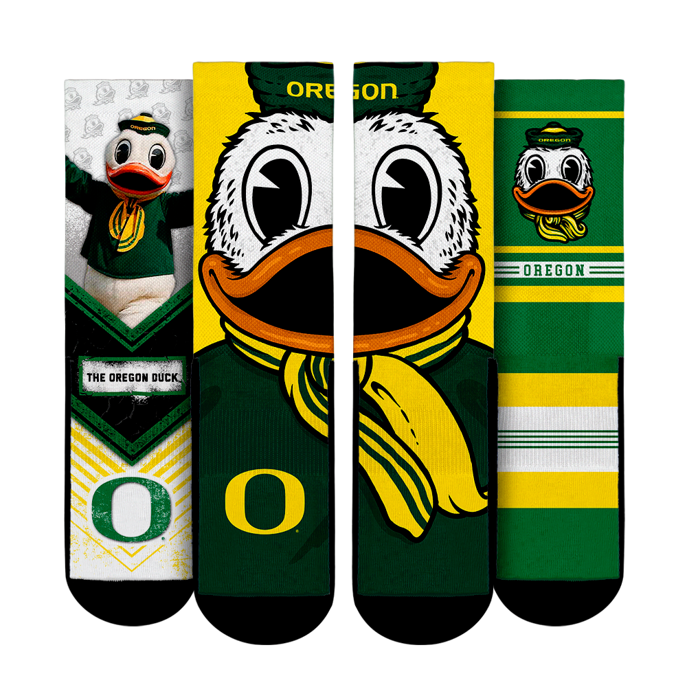 Oregon Ducks Socks - Mascot 3-Pack - Rock 'Em Socks - NCAA