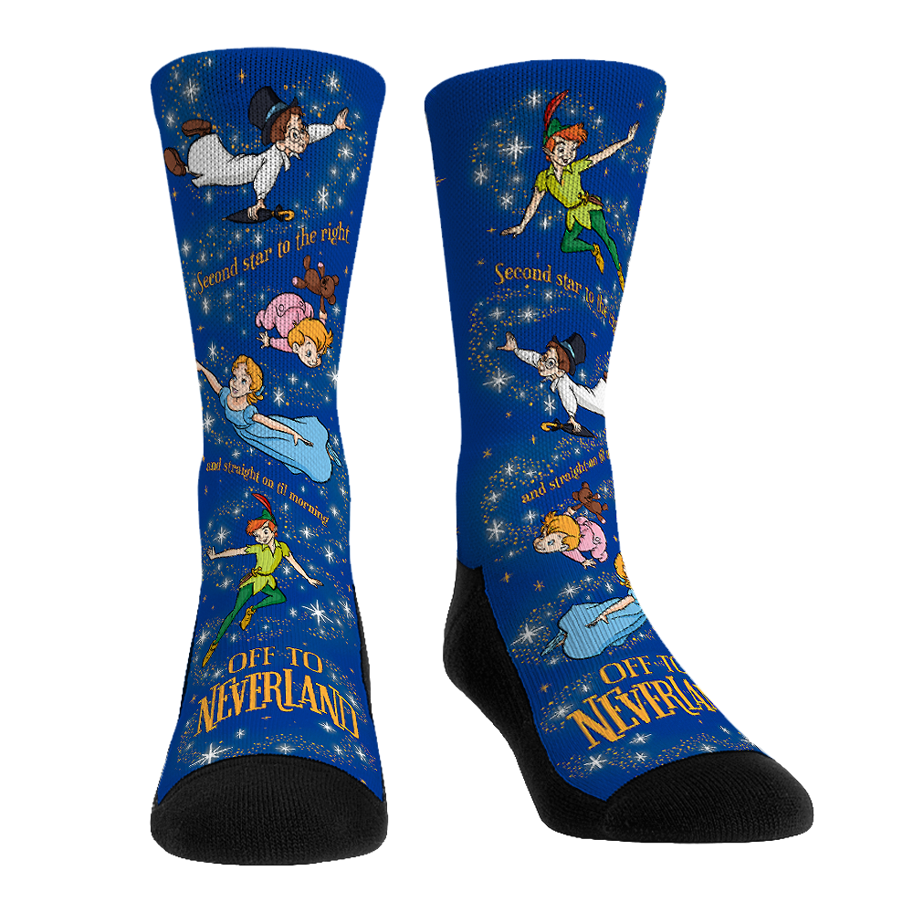 Peter Pan Socks - Off To Neverland All-Over - Disney Socks - Rock 'Em Socks
