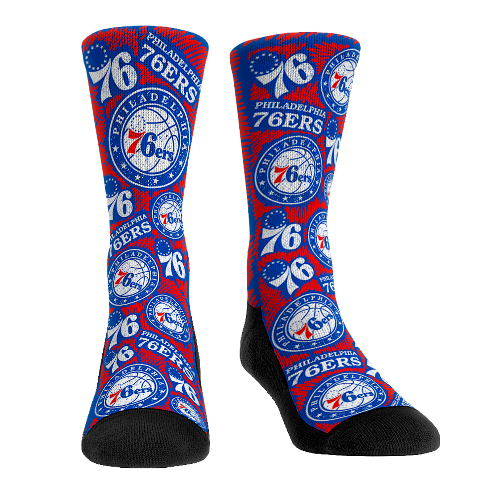 Philadelphia 76ers Socks - Logo Sketch Socks - NBA Socks - Rock 'Em Socks