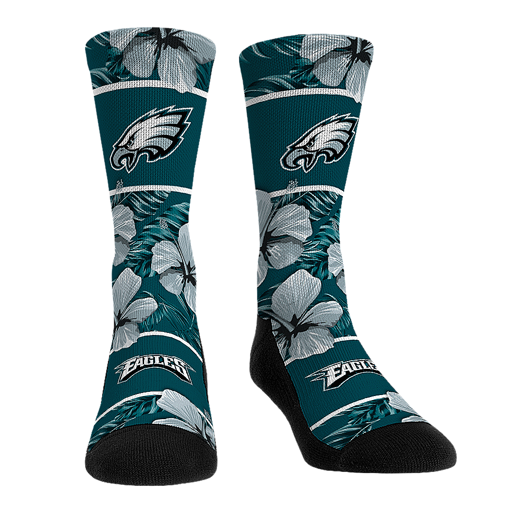 Philadelphia Eagles Socks - Hawaiian Floral Socks - NFL Socks - Rock ...
