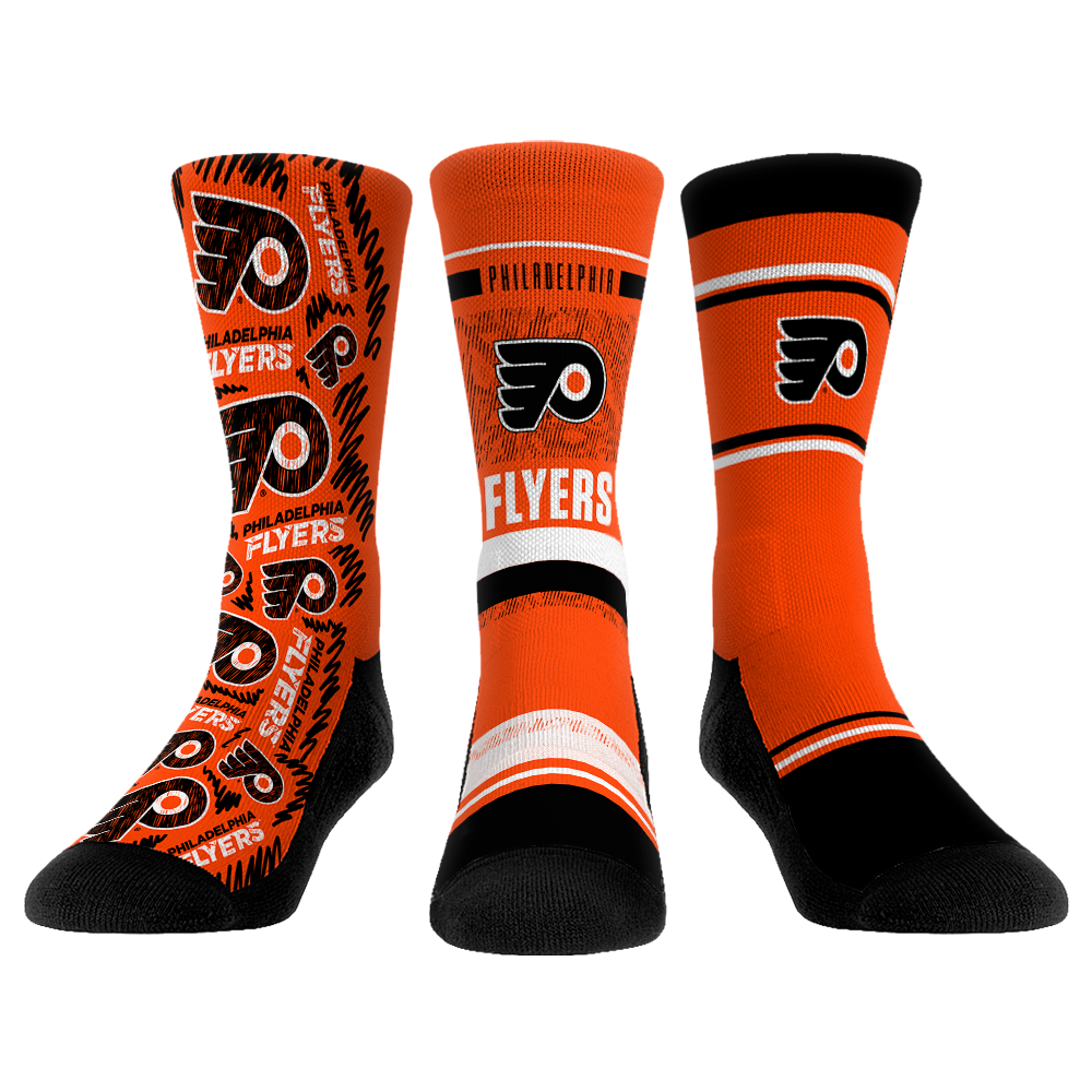 Philadelphia Flyers Socks - 3-Pack - NHL Socks - Rock 'Em Socks
