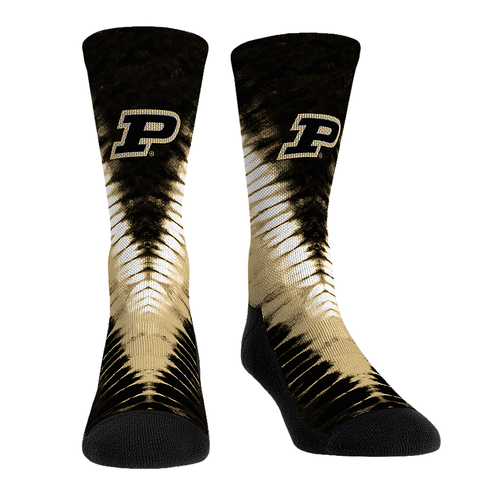 Purdue Boilermakers Socks - V Shape Tie Dye - Rock 'Em Socks - NCAA