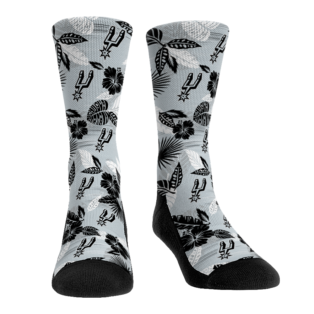 San Antonio Spurs Socks - Floral Socks - NBA Socks - Rock 'Em Socks