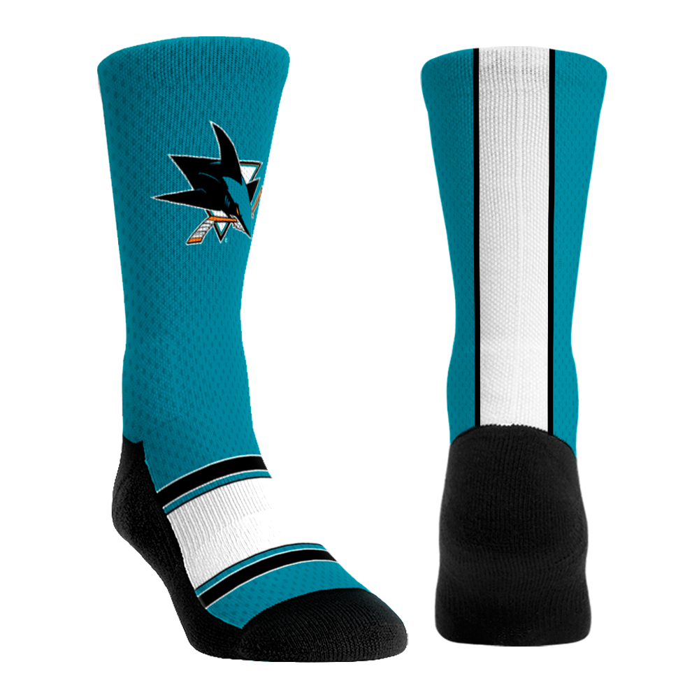 San Jose Sharks Socks - Custom Jersey - NHL Sock Collection – Rock 'Em ...