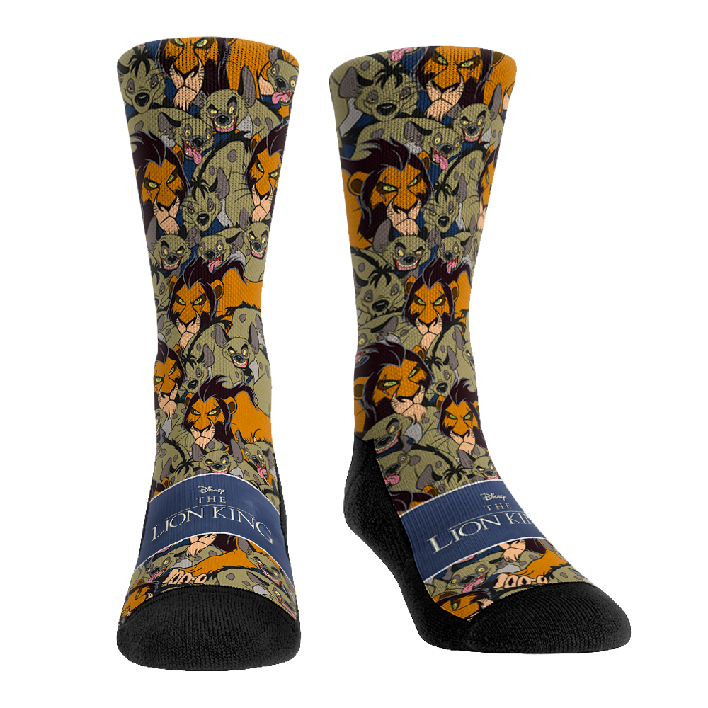 The Lion King Socks - Scar & Hyenas - Stacked Characters - Rock 'Em Socks