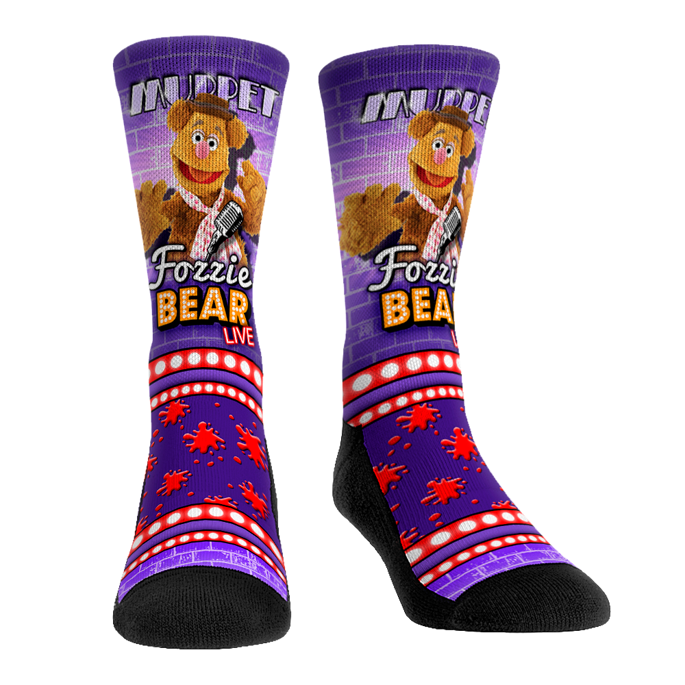 Fozzie Bear Socks - Comedy Tour - The Muppets Socks - Rock 'Em Socks