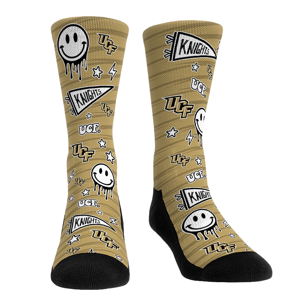 UCF Knights Socks - Smiley Stickers - Rock 'Em Socks