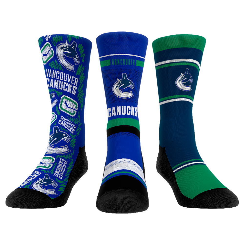 Vancouver Canucks Socks - 3-Pack - NHL Socks - Rock 'Em Socks