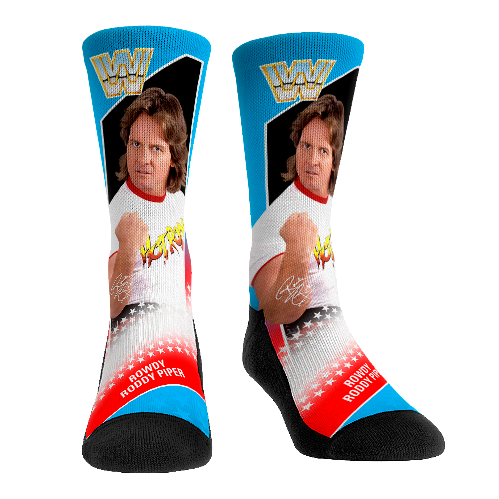 Rowdy Roddy Piper Socks - WWE Vintage Figures - Rock 'Em Socks - WWE Socks