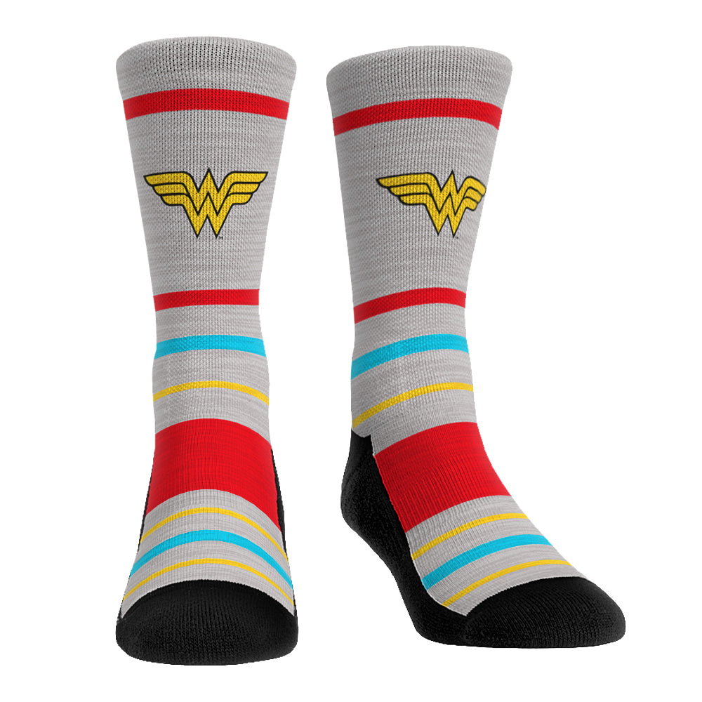 Wonder Woman Socks - Classic Stripes - Rock 'Em Socks - DC Comics Socks