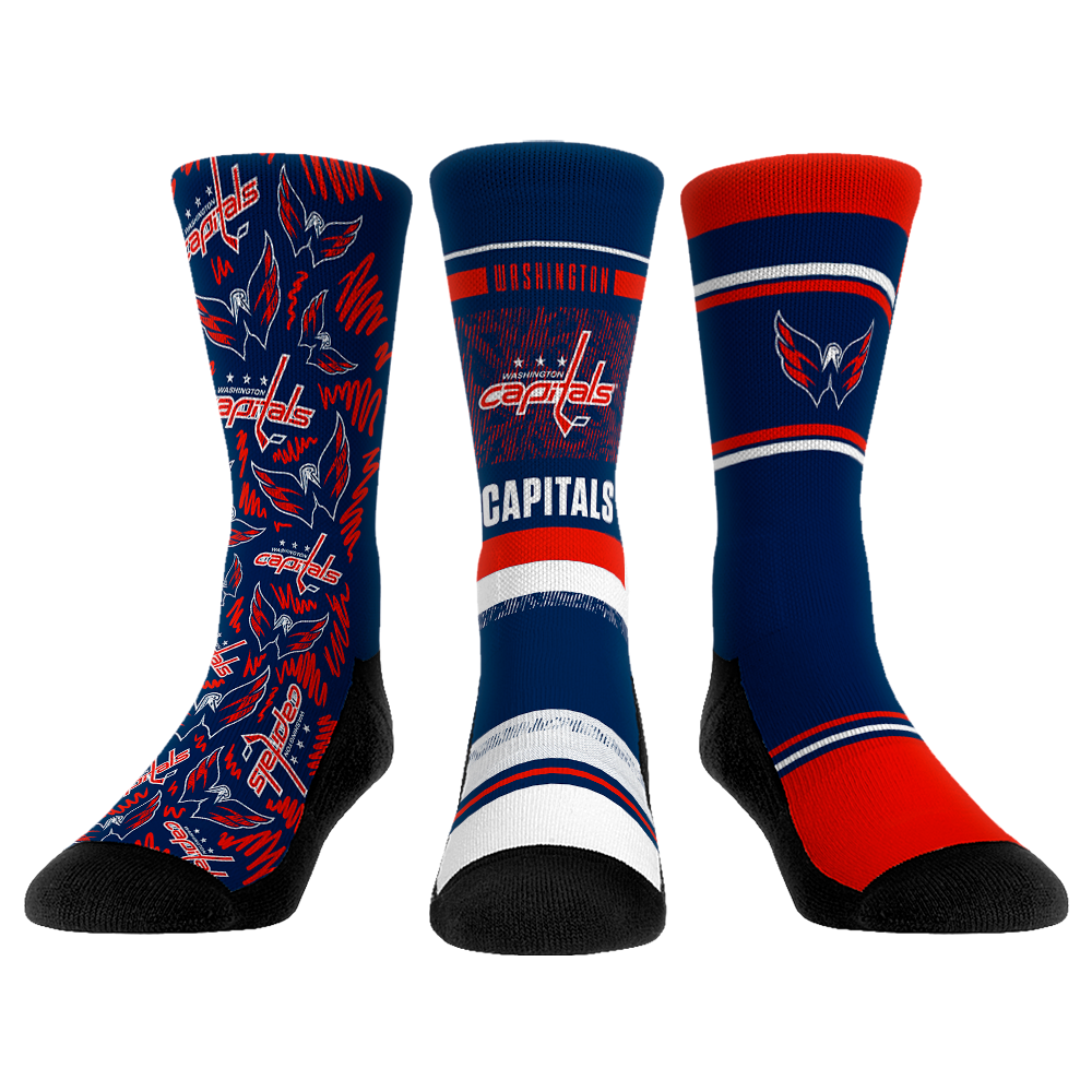 Washington Capitals Socks - 3-Pack - NHL Socks - Rock 'Em Socks