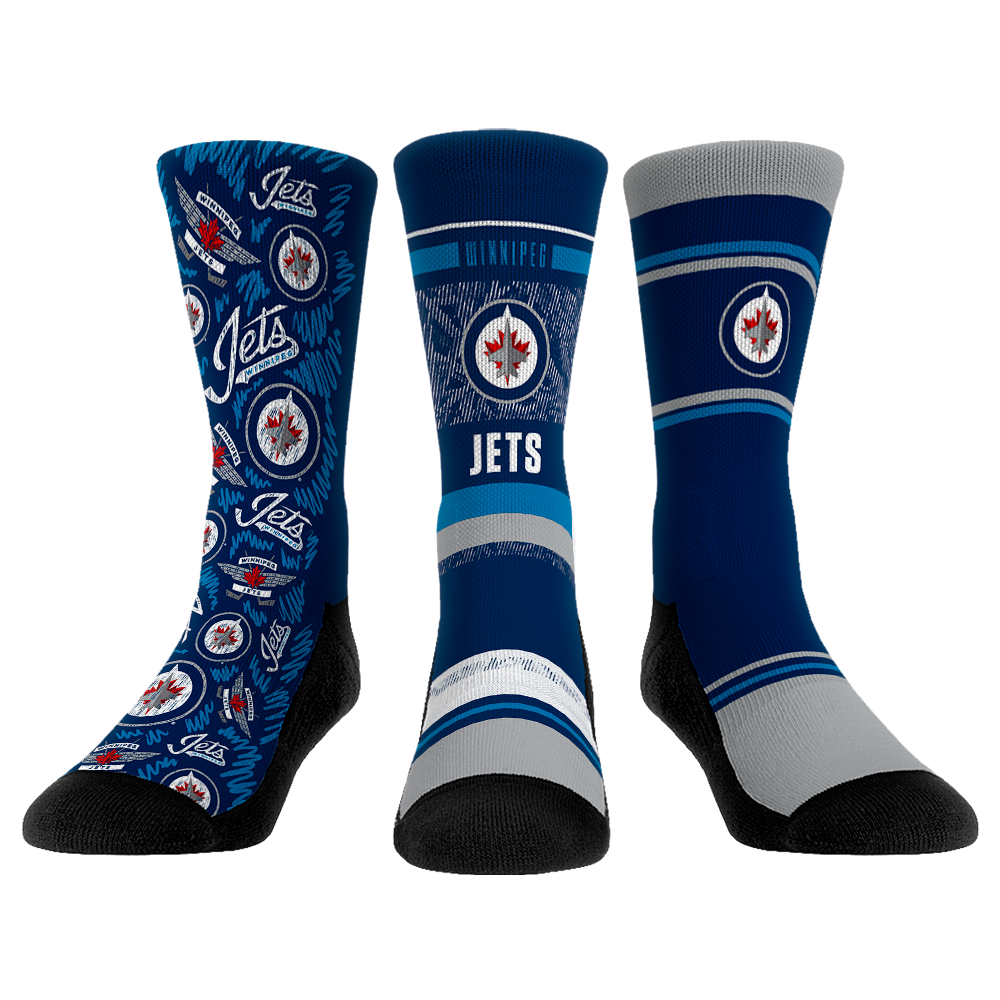 Winnipeg Jets Socks - 3-Pack - NHL Socks - Rock 'Em Socks