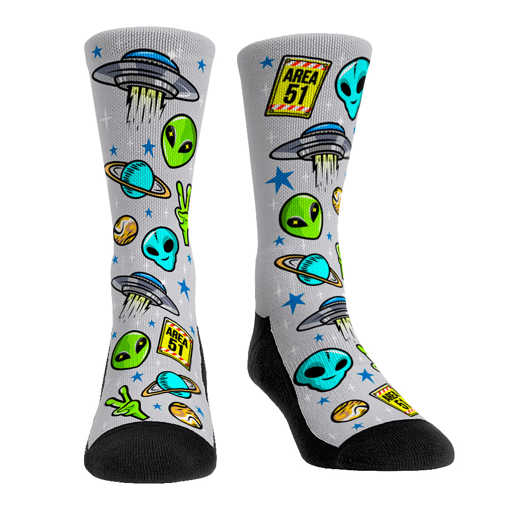 Alien All-Over Icons - Rock 'Em Socks - Alien Socks