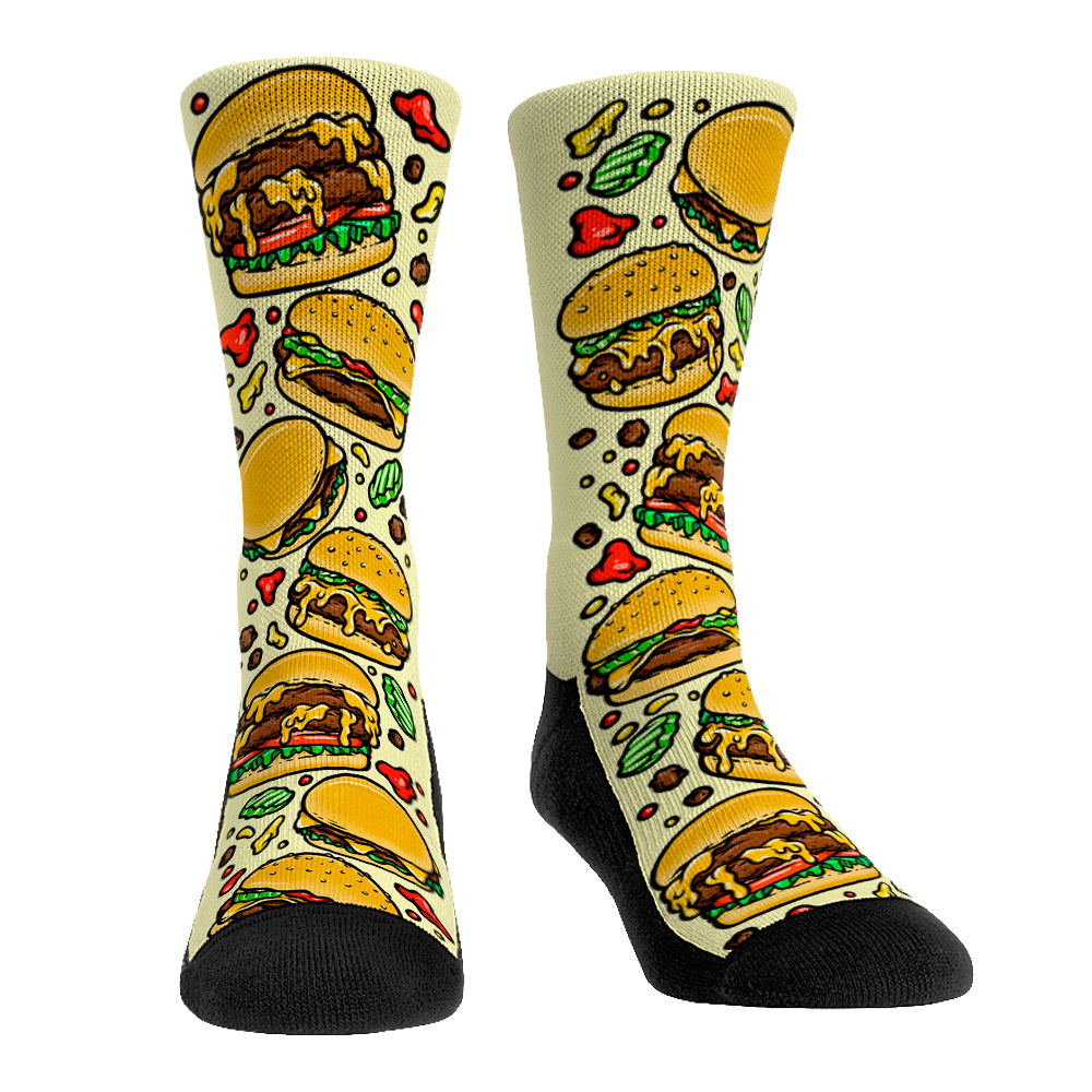 Cheeseburger All-Over Socks - Rock 'Em Socks - Food Socks