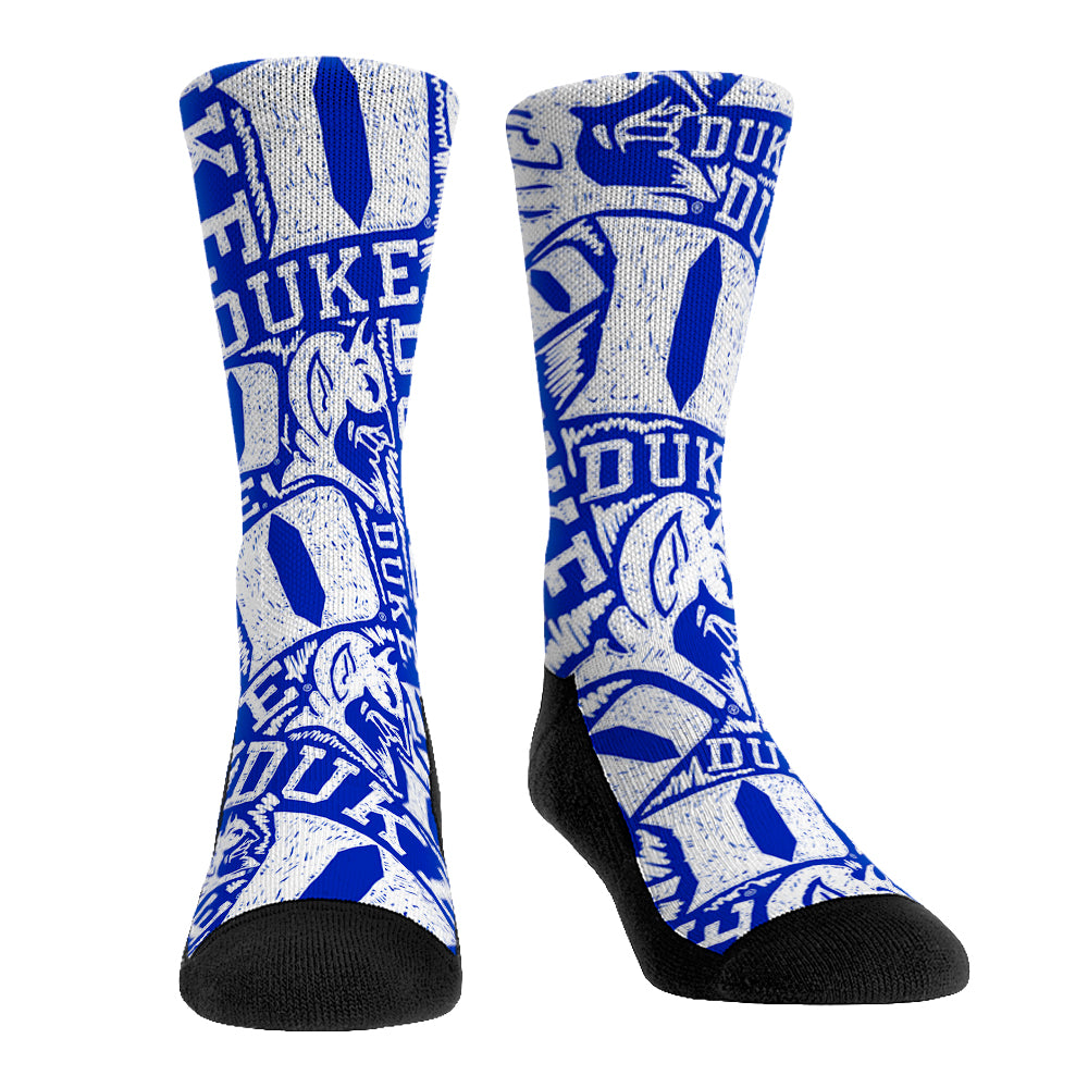 Duke Blue Devils Socks - Logo Sketch Socks - Rock 'Em Socks - NCAA