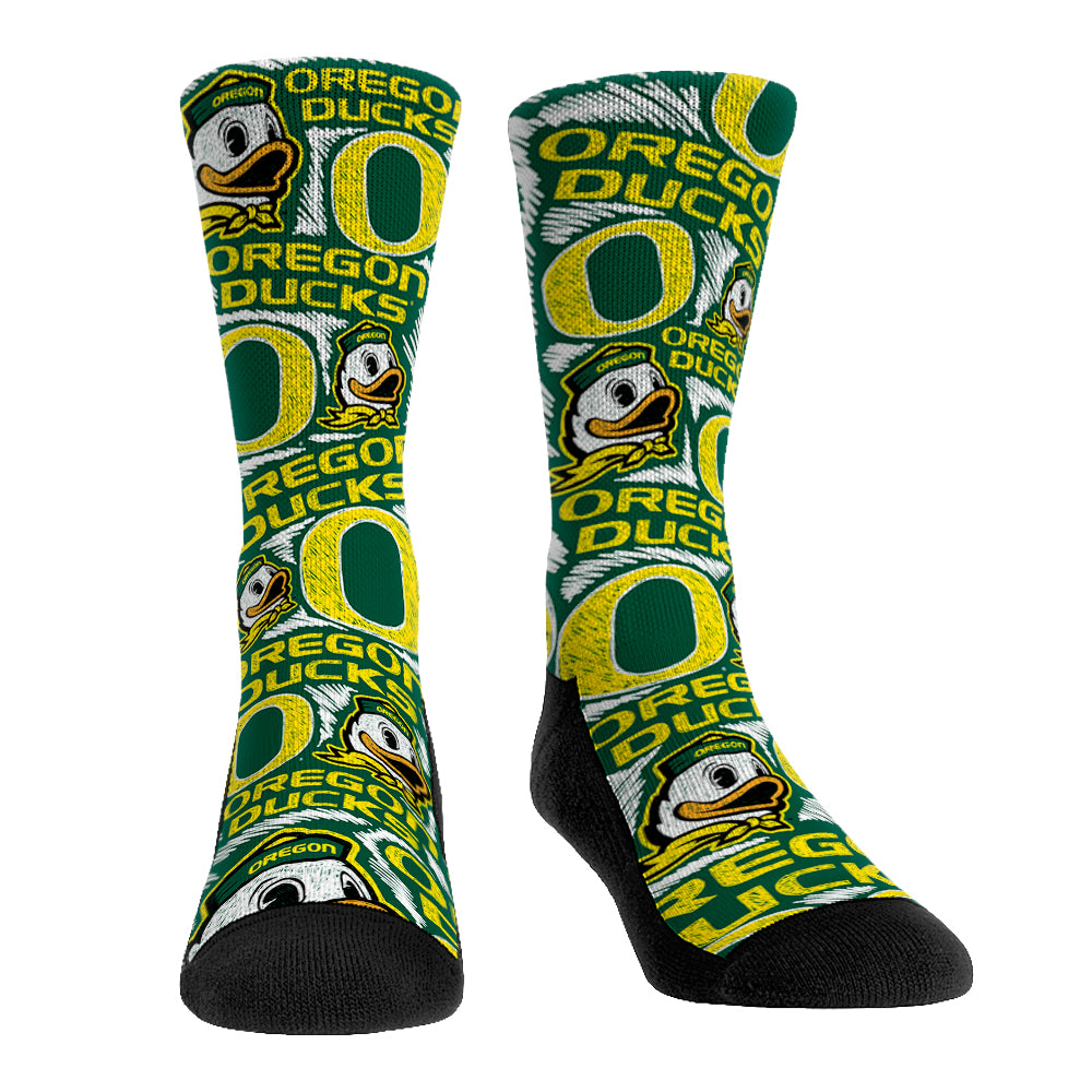 Oregon Ducks Socks - Logo Sketch Socks - Rock 'Em Socks