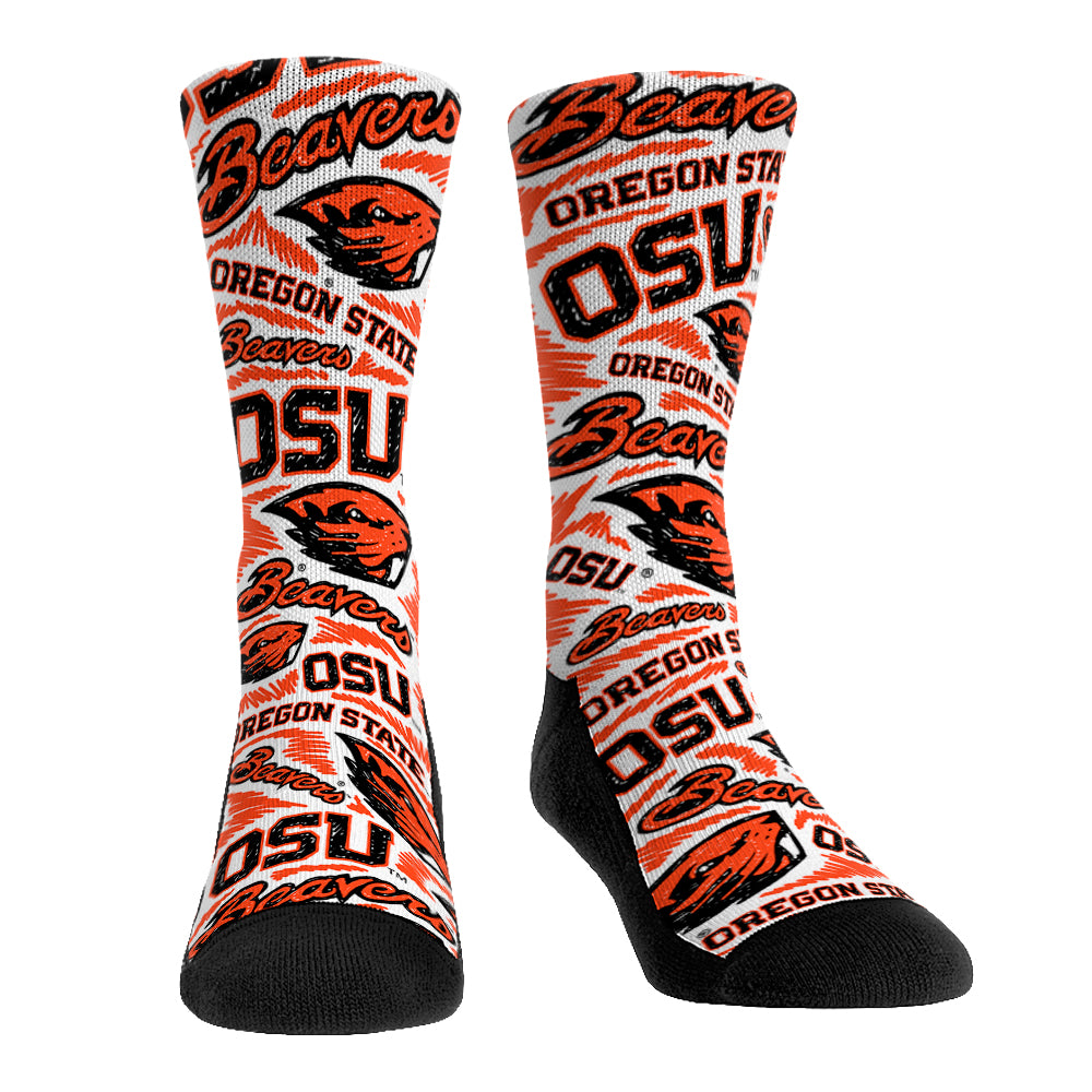 Oregon State Beavers Socks - Rock 'Em Socks - Logo Sketch Crew